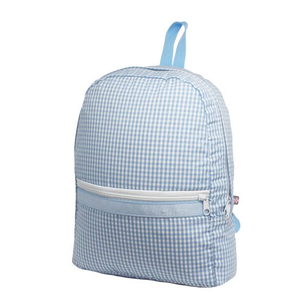Mint Medium Backpack Baby Blue Gingham – Fun & Fancy Children's Boutique